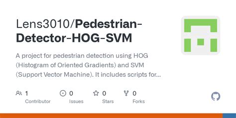 Github Lens3010pedestrian Detector Hog Svm A Project For Pedestrian Detection Using Hog