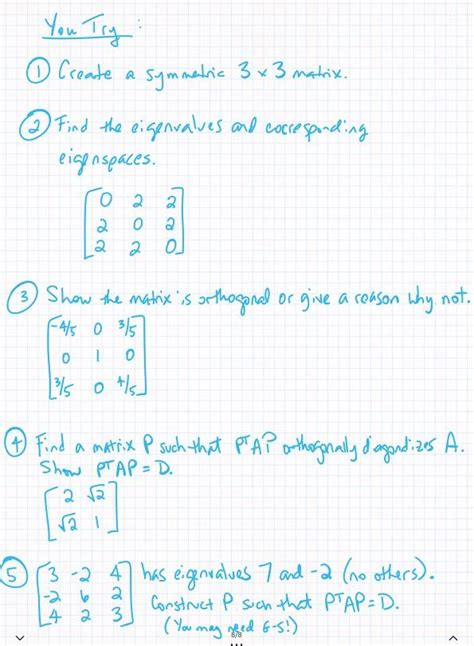 Solved You Try Create A Symmetric 3 X 3 Matrix ③ Find The