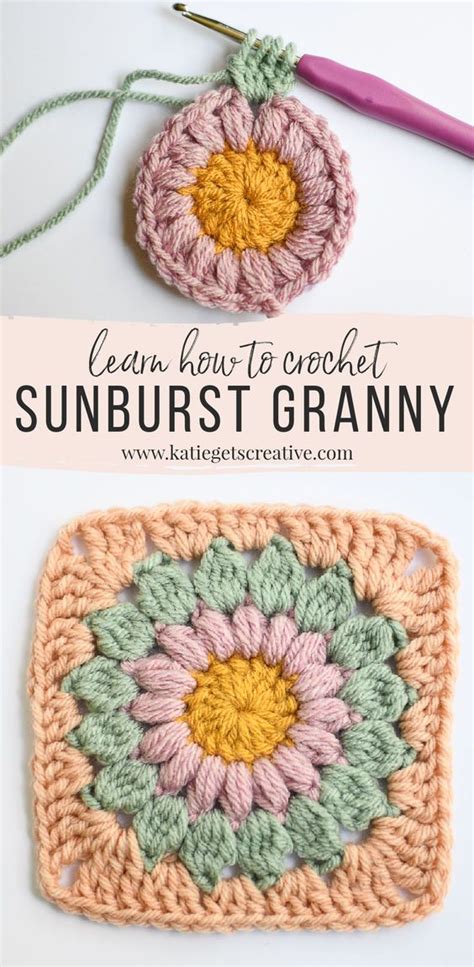 Learn How To Make A Beautiful Sunburst Granny Square In This Step By