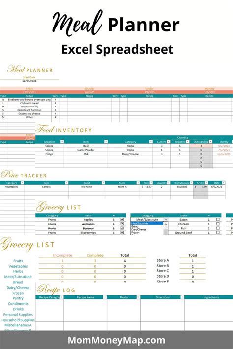 meal planner excel spreadsheet excel spreadsheets meal planner meal