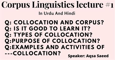 Collocation Corpus Purposes Types Examples Activities Urdu And Hindi Corpus
