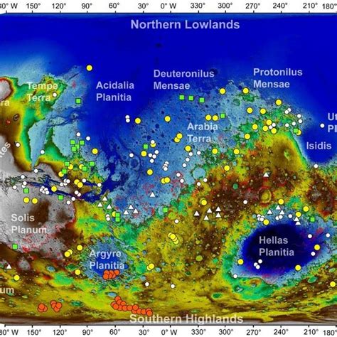 Distribution Of Fluvial Ridges On Mars And Distribution Of Sinuous Download Scientific Diagram