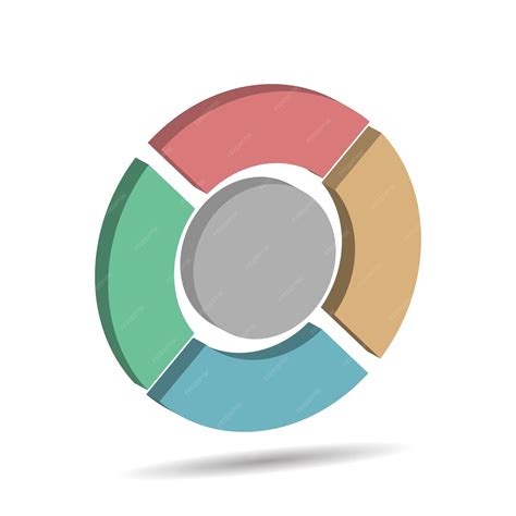 Premium Vector Circular Graph With 4 Steps Sections Or Stages Pie Chart For The User Interface