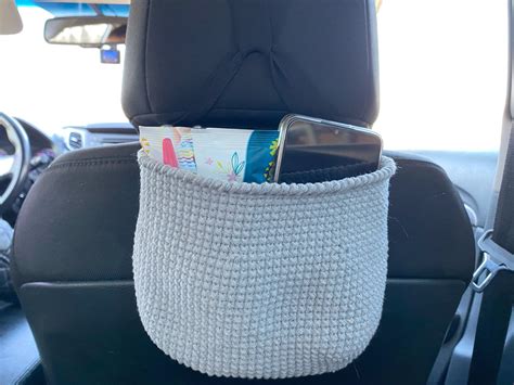 Car Trash Bag Pattern Cute Car Accessories Crochet Car Trash Bin