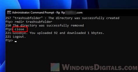 using ftp via command line cmd on windows 11