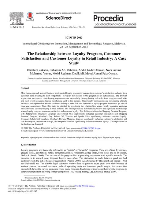 Pdf The Relationship Between Loyalty Program Customer Satisfaction And Customer Loyalty In