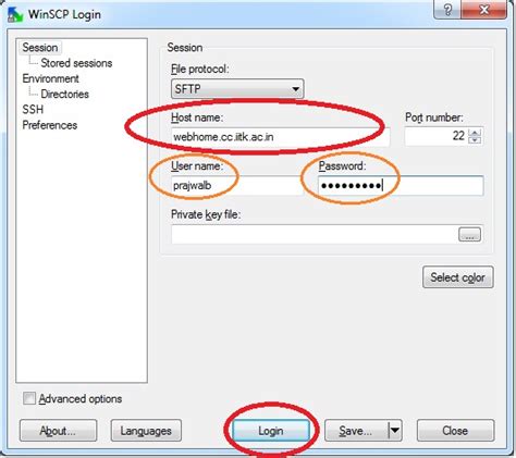 Using Winscp