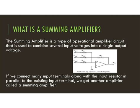 Summing Amplifier Pdf