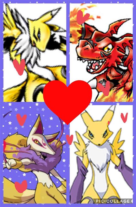 Renamon X Kyubi And Guilmon Collage By 2cherrysakura2 On Deviantart