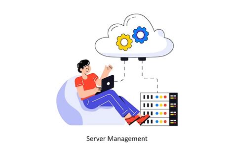 Premium Vector Server Management Flat Style Design Vector