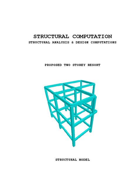 Structural Analysis For Two Storey Resort Pdf Structural
