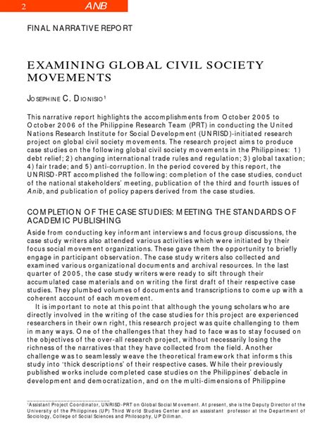 4 Final Narrative Report Pdf Social Movements Philippines