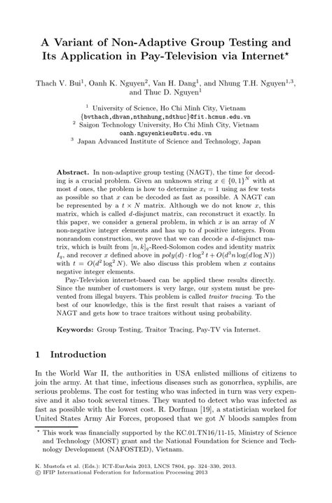 Pdf A Variant Of Non Adaptive Group Testing And Its Application In