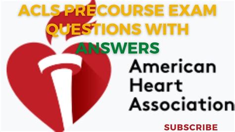 ACLS Precourse Questions With Answers