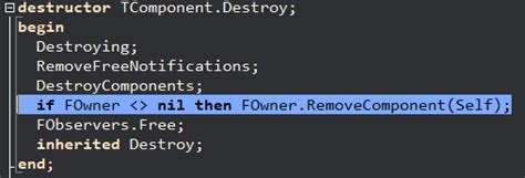Component Life Cycle Management And Free Notifications Mechanism In Delphi SOFTACOM