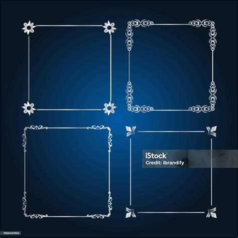 벡터 브러시 현대적이 고 고전적인 패턴 테두리 나누어 및 텍스트의 장식 꽃 모티브 설정입니다 라인 아트 프레임 초대장 생일 인사말 카드 인증서에 대 한 0명에 대한 스톡