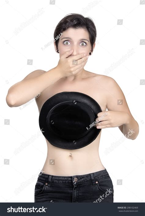Sexy Scared Woman Covering His Chest Stock Photo Shutterstock