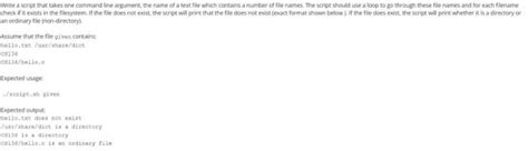 Solved Write A Script That Takes One Command Line Argument