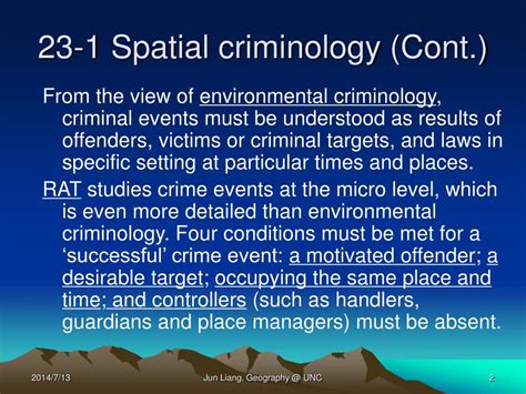 Ppt Lecture 23 Simulation Crime And Crime Pattern Using Cellular