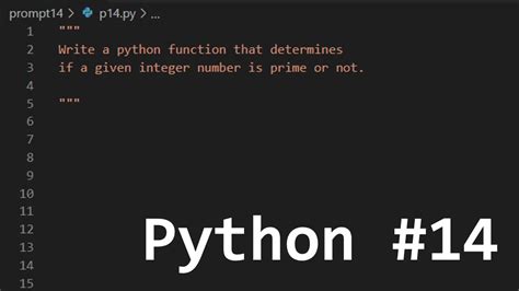 Solving Python Prompts 14 Check If Prime Youtube