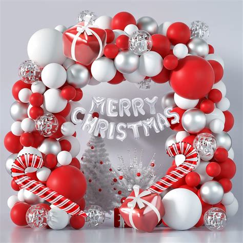 Buy Christmas Balloon Arch Kit Christmas Red And White Balloon Garland