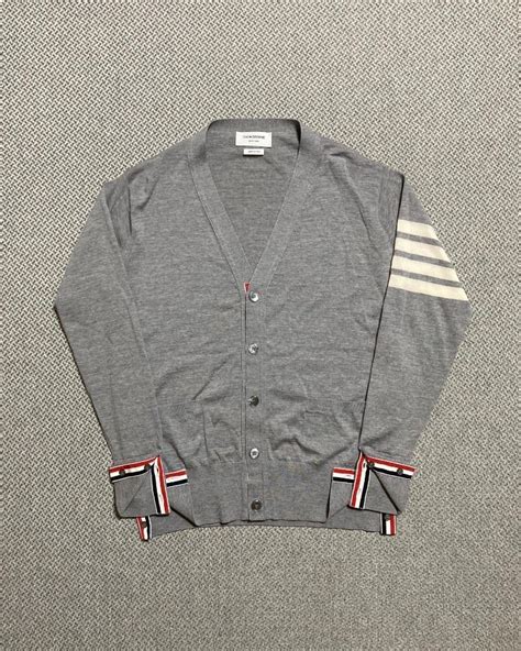 [4사이즈] 톰브라운 메리노 울 가디건 그레이 세컨웨어