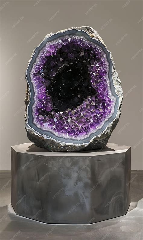 Geode Slice Product Stand With A Striking And Awe Inspiring Design Wallpaper Layout Concept Idea