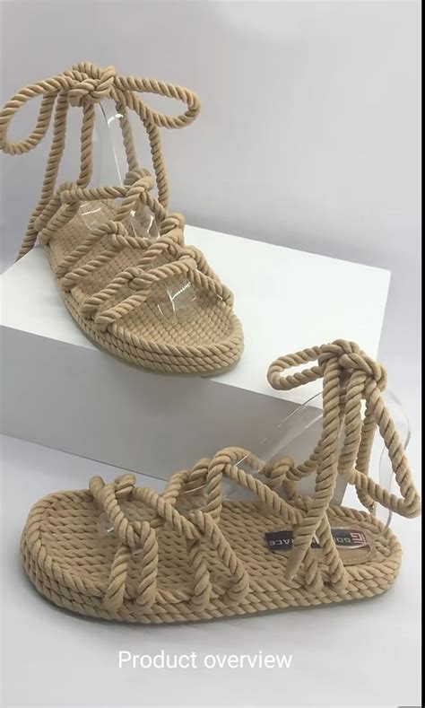 New Style Handmade Hemp Rope Lady Sandals Wedge Shoes Crossover Hemp Shoes Jute Shoes Design