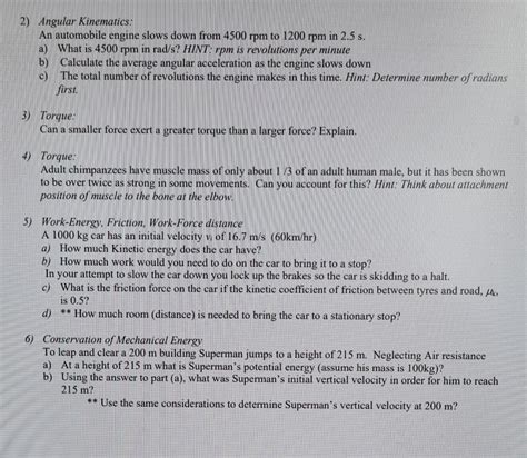 Solved Angular Kinematics An Automobile Engine Slows Chegg