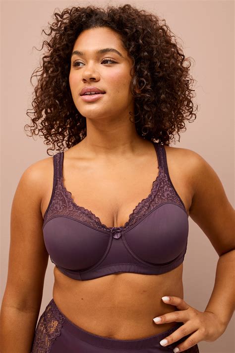 Ellos Bh Med Bøjler Cecilia Minimizer Med Blondedetaljer Lilla Bøjle Bher Ellos Dk