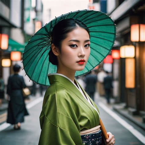Download Japanese Girl Umbrella Photograph Royalty Free Stock