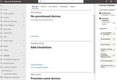 microsoft defender for endpoint evaluation lab creating simulations