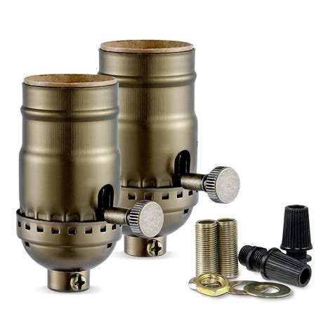 Ukll 3 Way Lamp Socket With Twist Switch E26 Standard Medium Screw Light Bulb Socket Turning