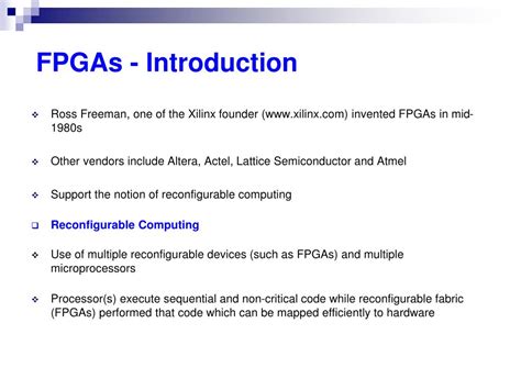PPT Parallel Computing Using FPGA Field Programmable Gate Arrays PowerPoint Presentation