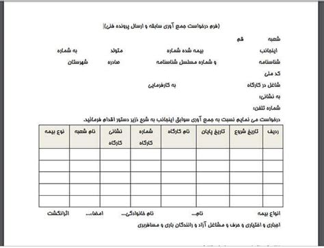 دانلود Pdf‌ فرم‌های تامین اجتماعی از ادعای سابقه تا بازنشستگی عصر