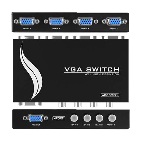 AMS In Out VGA Splitter Port VGA Switch X VGA Switch Box For Four Hosts One Monitor