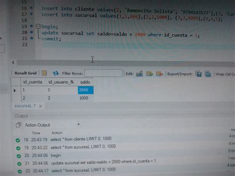 Commit Y Rollback En Mysql