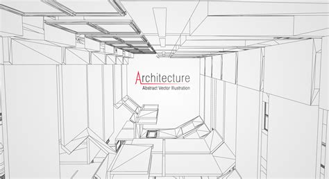 Architecture Line Background Building Construction Sketch Vector Abstract Modern City 3d