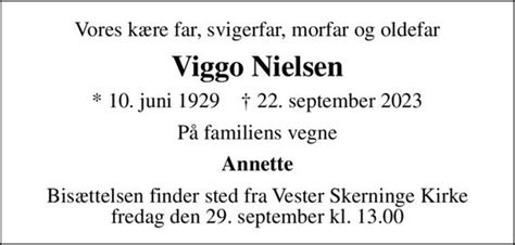 Viggo Nielsen Dødsannoncer I Danmark