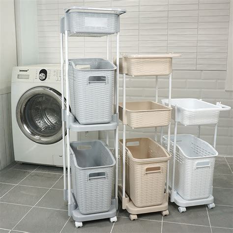 이동식 라탄 빨래바구니 세탁바구니 대용량 2단 3단 이랜드통합몰
