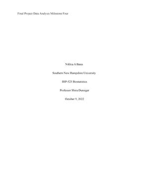 Biostatistics Module Four Problem Set IHP 525 Module Four Problem Set Pediatric Asthma