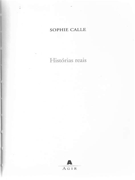 Quothistorias Reaisquot De Sophie Calle Pdf Free Pdf