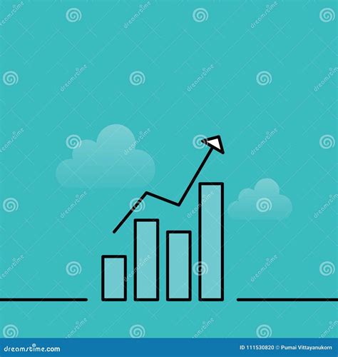 Chart Graph With Arrow Stock Vector Illustration Of Square