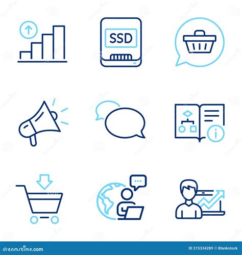 Business Icons Set Included Icon As Messenger Technical Algorithm Shopping Cart Signs Vector