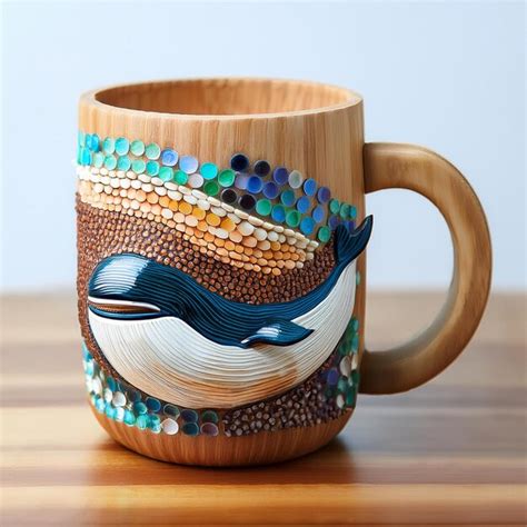 A Ceramic Coffee Mug With A Whale On The Bottom Premium Ai Generated Image