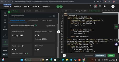 saloni pawar on linkedin geeksforgeeks printanagramstogether dsa 160daysofdsa
