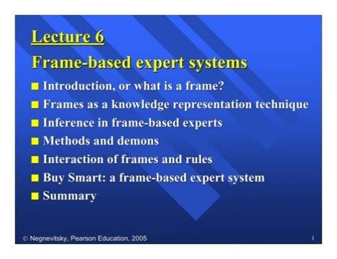 Frame Based Expert Systems Notes Negnevitsky In Pdf Format