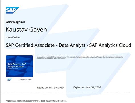 Sapanalyticscloud Sac Dataanalytics Sap Certification Datadriven Businessintelligence