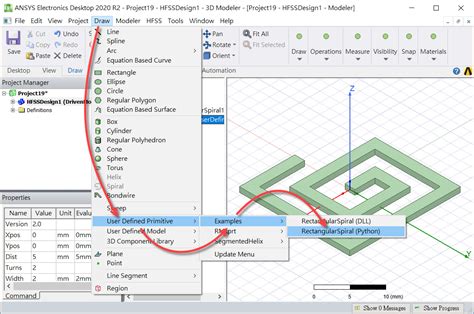 Aedt二次開發模擬自動化 利用udpuser Defined Primitives建立參數化螺旋電感簡介