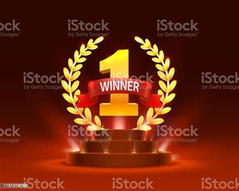 조명 무대 연단 빨간색 배경에 시상식을 위한 무대 연단 장면 벡터 일러스트 레이 션 Championship에 대한 스톡 벡터 아트 및 기타 이미지 Championship